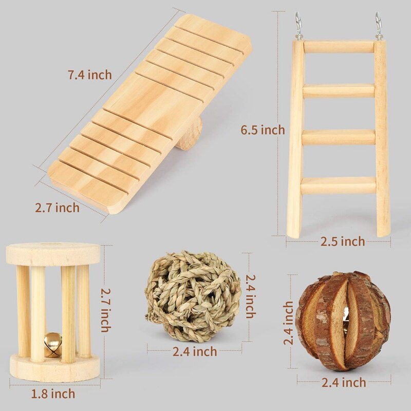 Hamster Chew Toys, Natural Wooden Pine Guinea Pigs... – Grandado