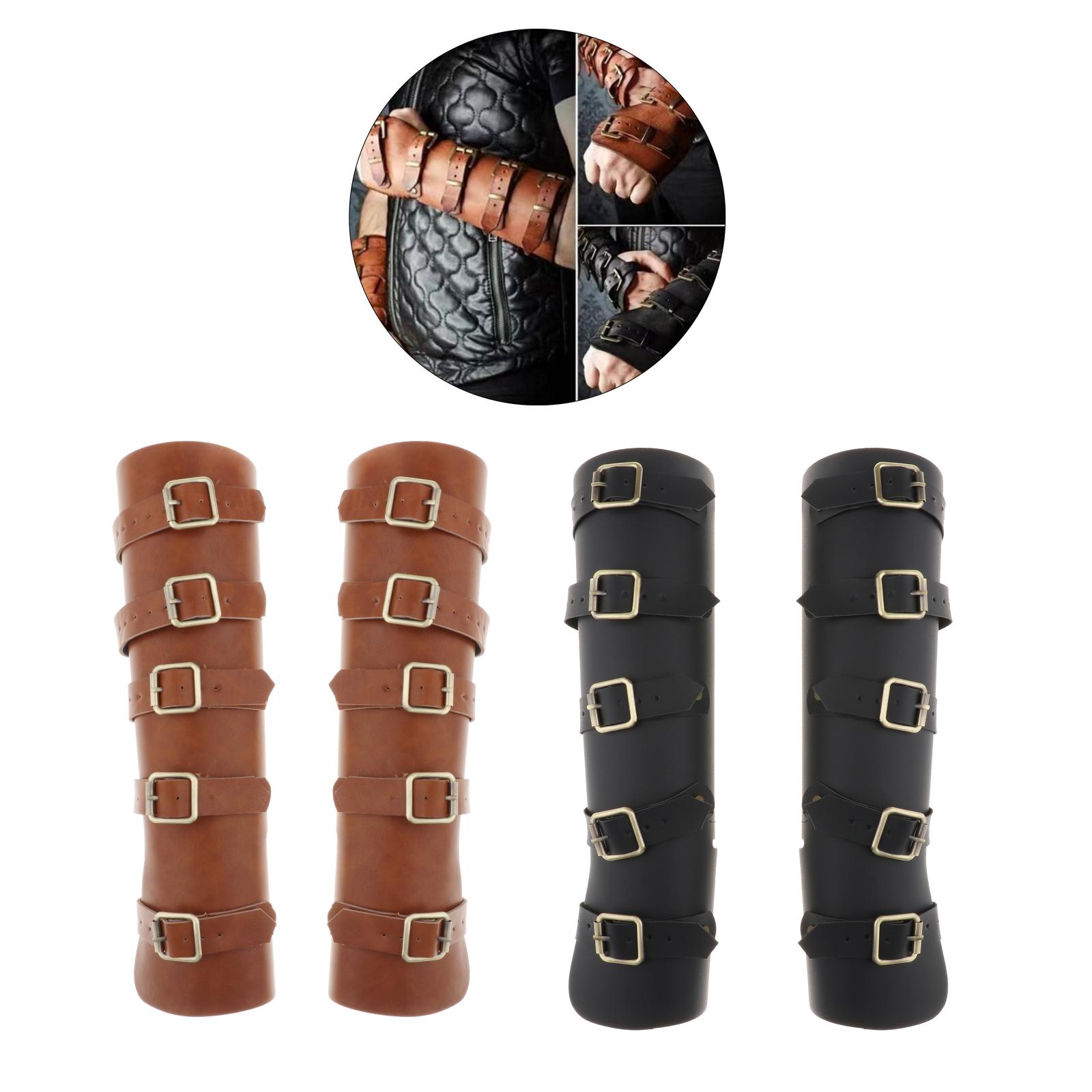 2 Pack Leather Arm Guards Gauntlet Medieval Bracer... – Grandado