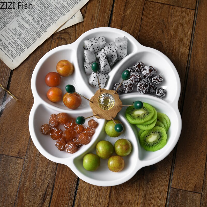 Northern Europe Fruit Platter Round Ceramics Salad... – Vicedeal