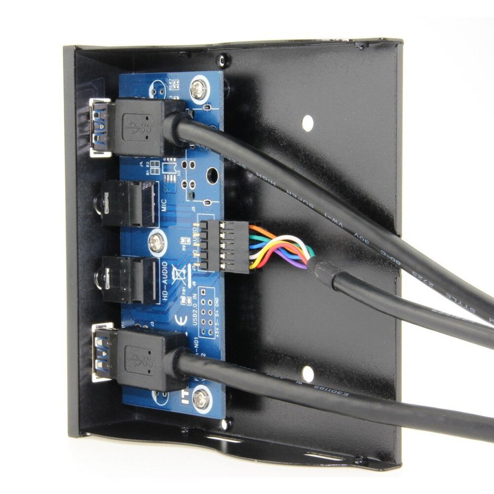 Usb 3.0 2 port 3.5in frontpanel floppy bay mikrofo... – Grandado