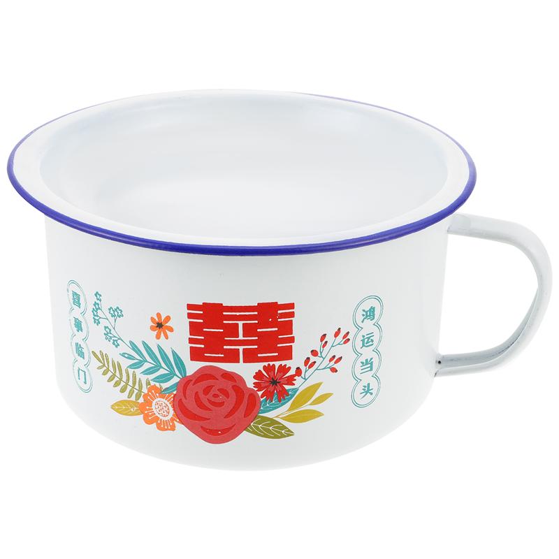 1 Set Retro Style Food Bowl Enamel Bowl Metal Hand... – Grandado