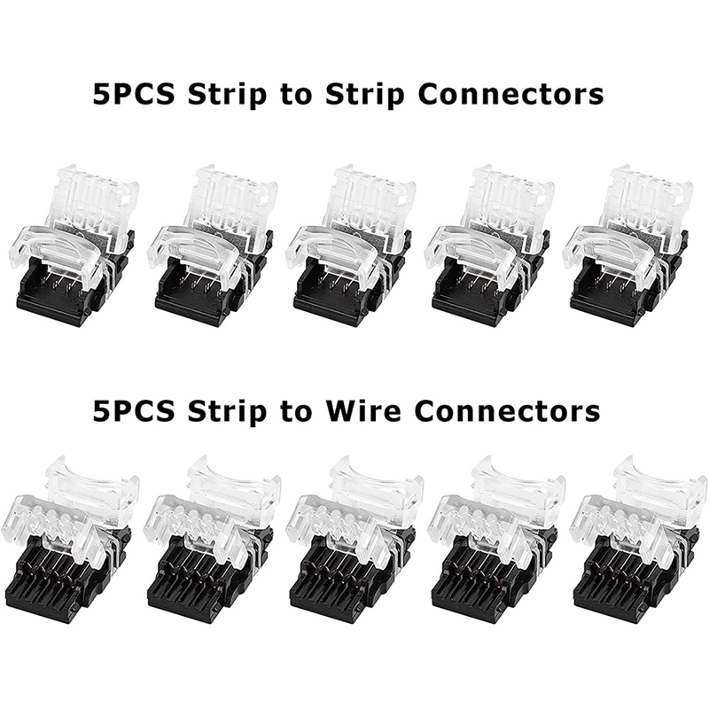 Practical 10 Packs 4 Pin LED Strip Connectors,Stri... – Grandado