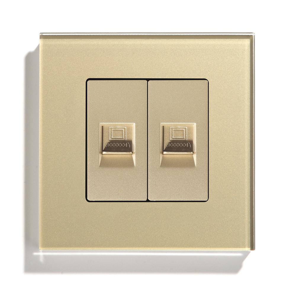 BSEED Electric Wall Socket Colden Double PC TV Soc... – Vicedeal