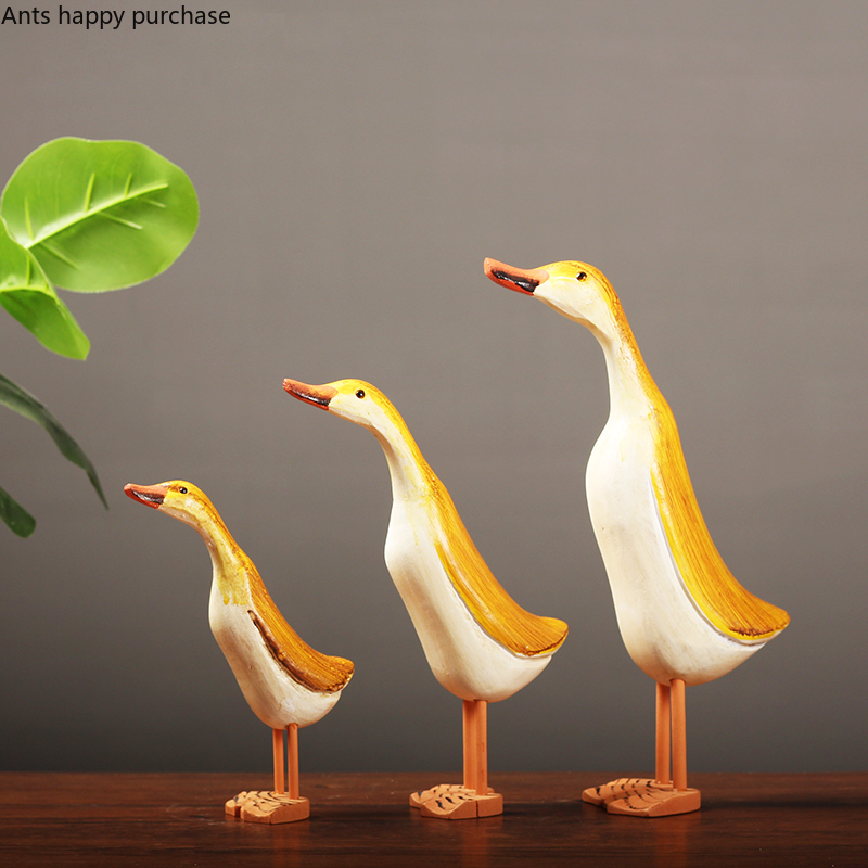 Nordic Wooden duck Simulated animal Three-piece su... – Grandado