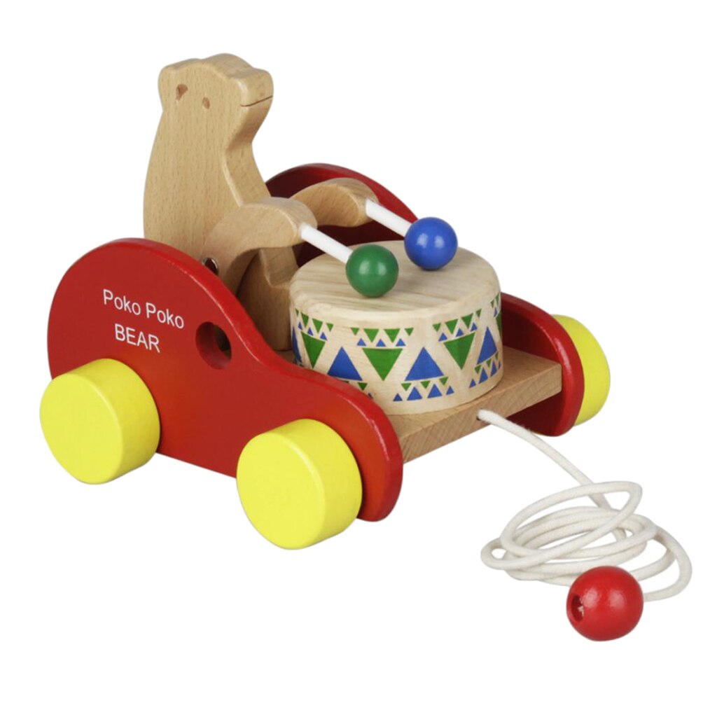 Bear Beat Drum Baby Developmental Toy Wooden Walki... – Grandado