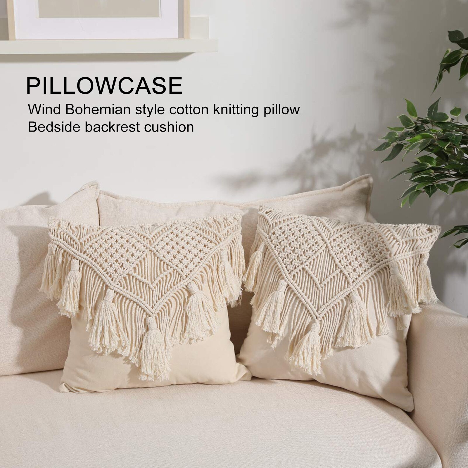 Macrame Cushion Cover Pillowcase Handmade Weave Ma... – Vicedeal