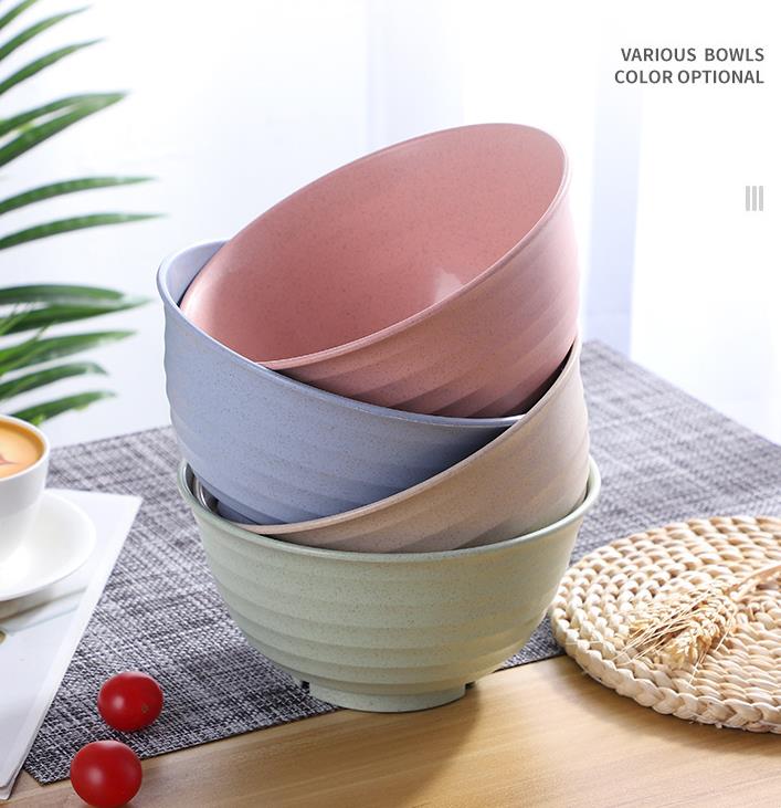 4pcs/set Wheat Straw Fiber Bowls Unbreakable Large... – Grandado