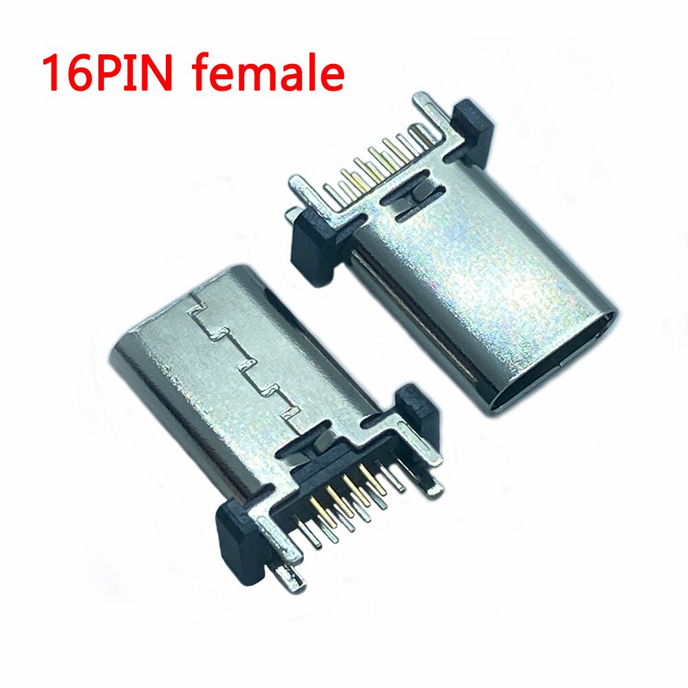 2-5pc Mini USB Type C 16-Pin Female Socket Vertica... – Vicedeal