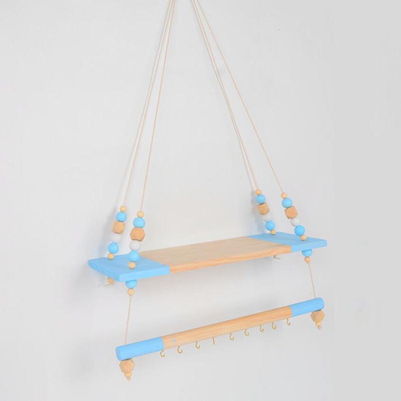 Double Wooden Bead Tassels Rack Shelves Wall Rope ... – Grandado