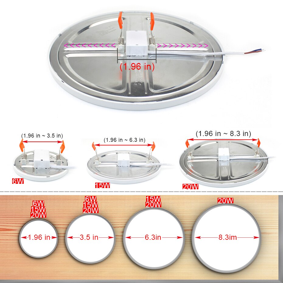Panel Led Ronde Ultra Dunne 220 v Led Downlight 15... – Vicedeal