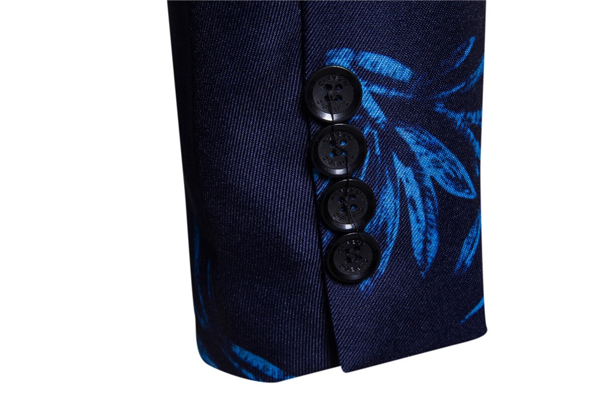 Male Button Casual Print Slim Fit Classic Brand Bl... – Grandado
