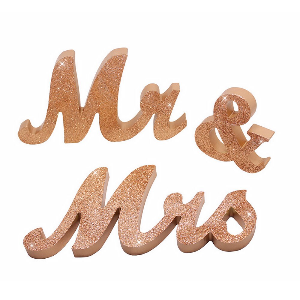 DIY MR & MRS Wedding Props Gold Color PVC English ... – Grandado