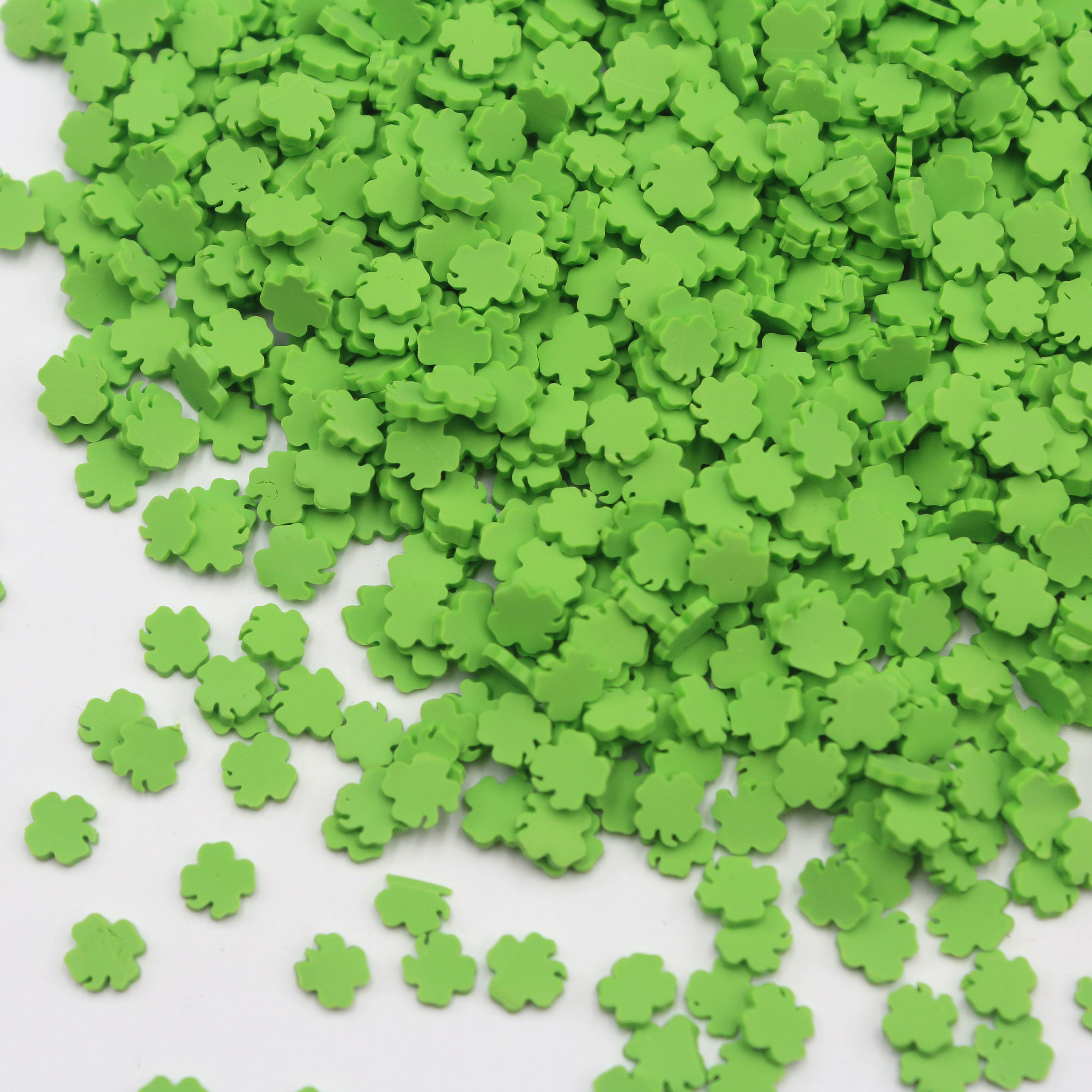 100g/Lot Polymer Clay Four Leaf Clover Slices Gree... – Grandado