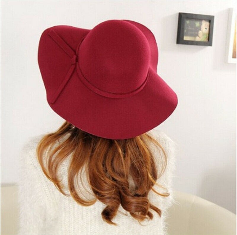 Vrouwen Dames Brede Rand Vilten Hoed Met Strik Bow... – Grandado