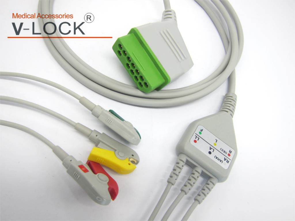 One-piece ECG cable and leadwires 3leads 5 leads s... – Grandado