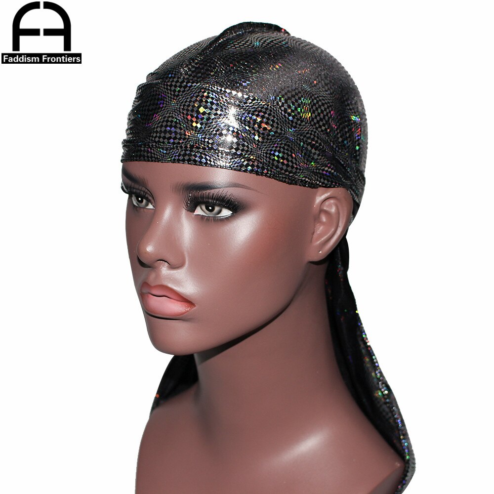 Reflective Lattice Men Silk Durag Long Straps Silk... – Vicedeal