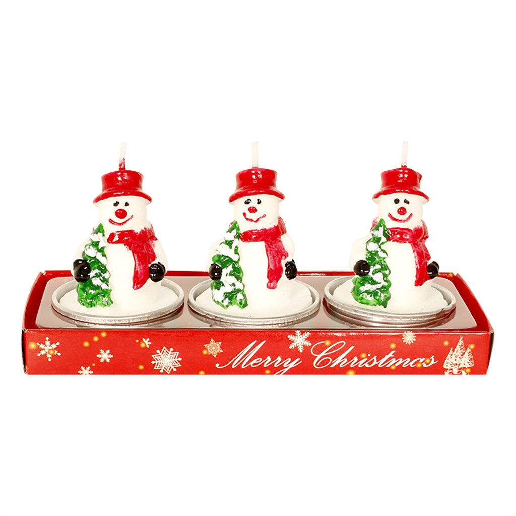 3Pcs/Set Christmas Candles Santa House Snowman Chr... – Grandado
