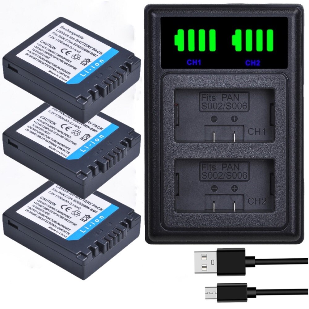 1700Mah CGA-S002E CGA-S002 DMW-BM7 Batterij En Opl... – Grandado