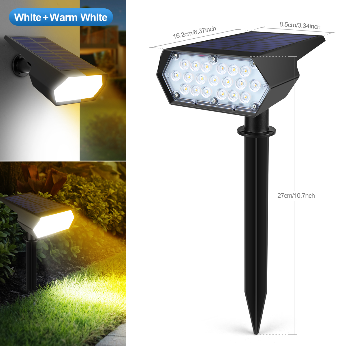 Solcellslampa utomhus superljus solenergi led träd... – Vicedeal
