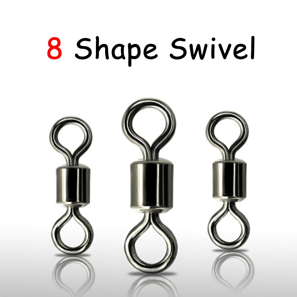 100Pcs Zwart 8 Vorm Rolling Swivel Vissen Swivel S... – Vicedeal