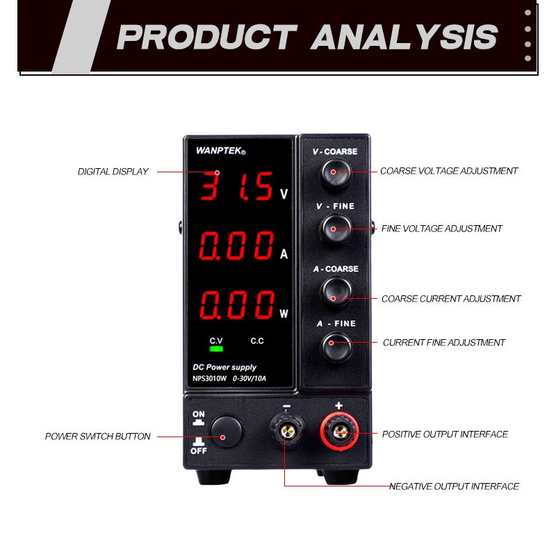 dc laboratory power supply adjustable regulated 30... – Vicedeal