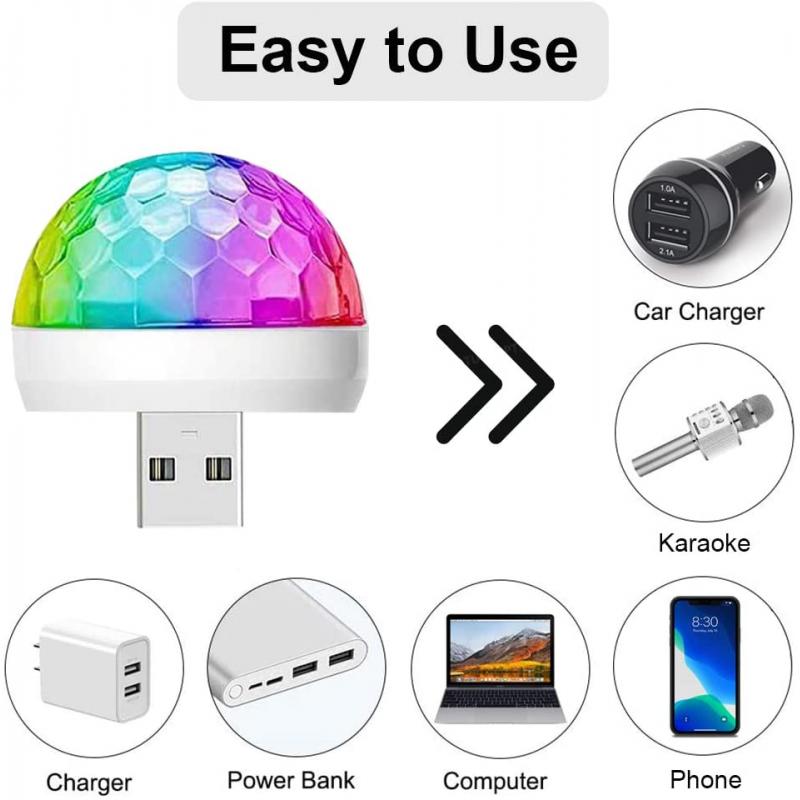 USB Mini Disco Light, Disco Ball Light, LED Car US... – Grandado