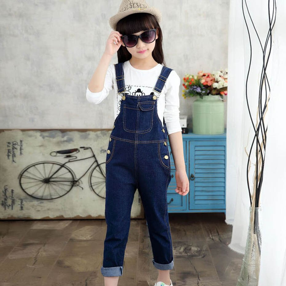 Girls Denim Overalls Autumn Winter Children Clothi... – Grandado