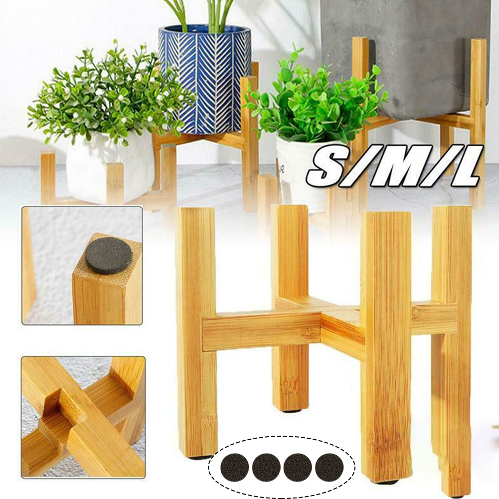 Portable Bamboo Flower Stand Mini Plant Flower Pot... – Grandado