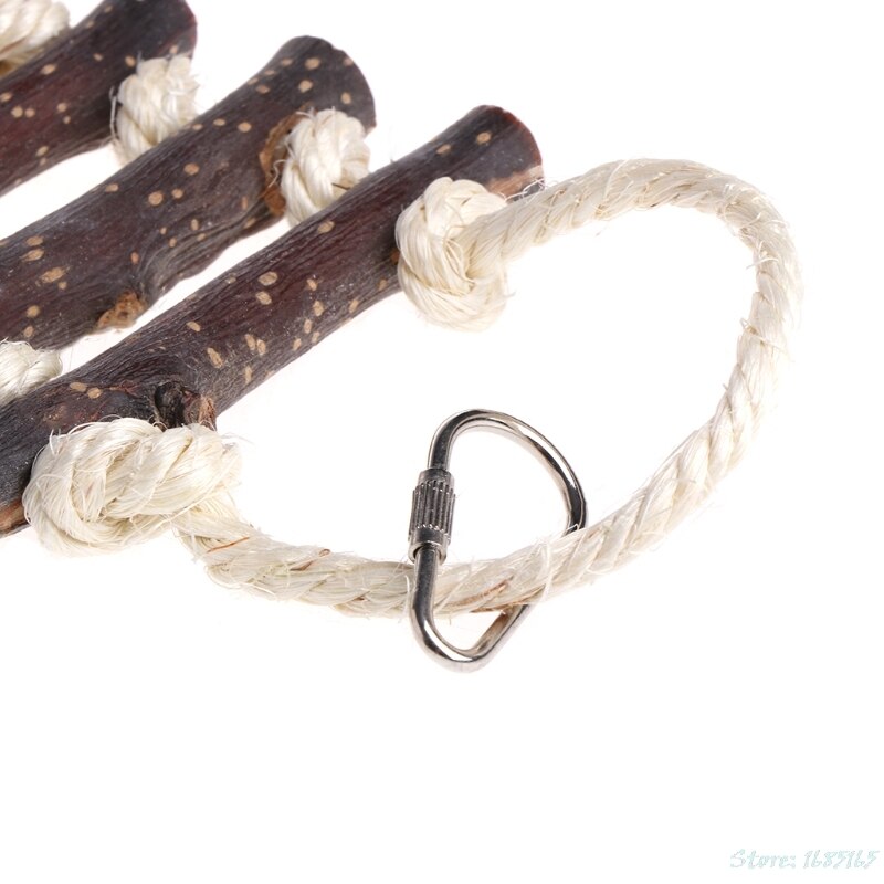 1PC Naturals Holz Seil Hängen Leiter Vogel Papagei... – Grandado