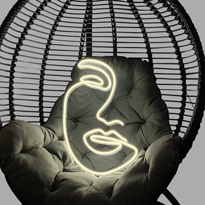 Wanxing Neon Face Signs LED Ins Style Art Wall Dec... – Grandado