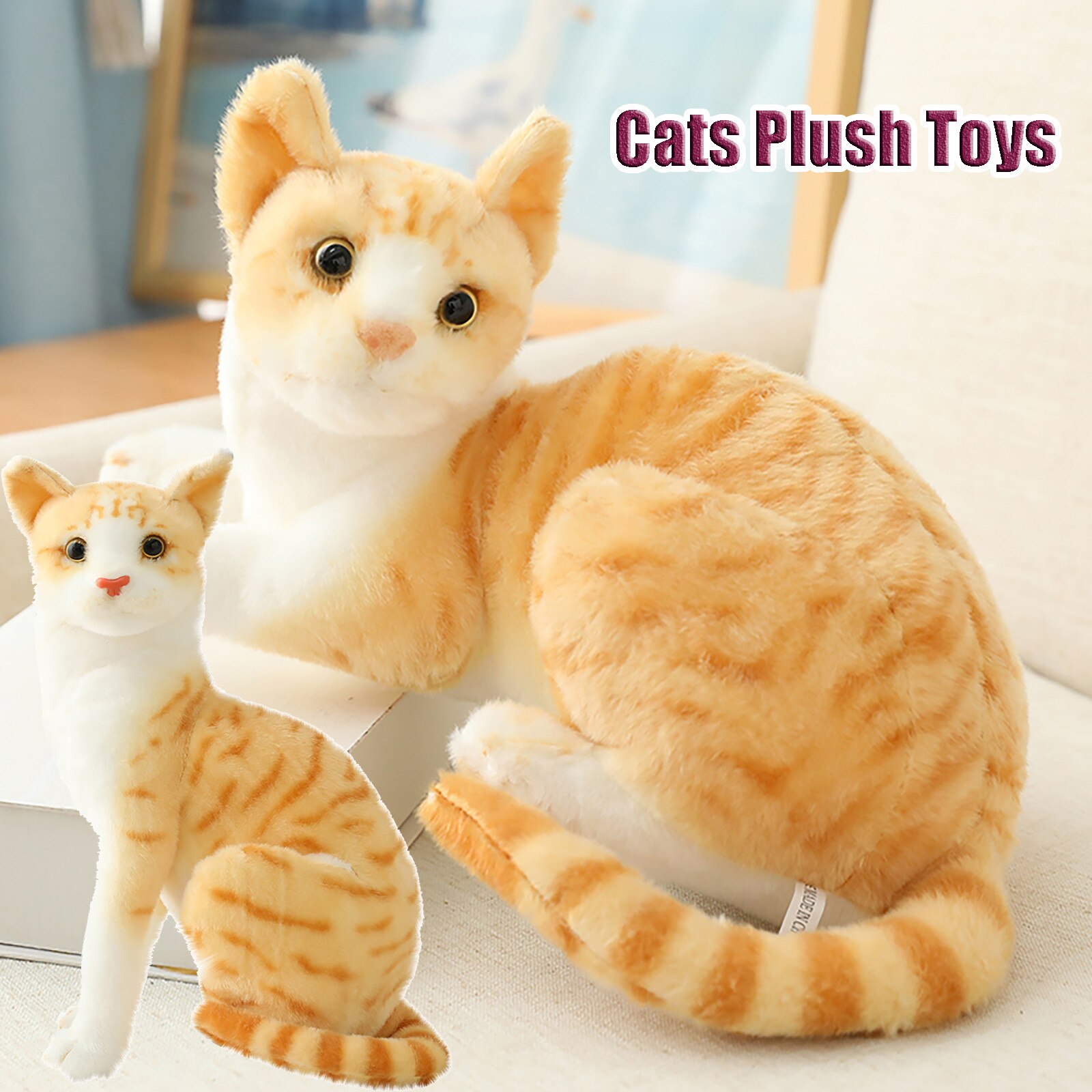 Simulation Cat Plush Animals Kids Birthday Party C... – Grandado