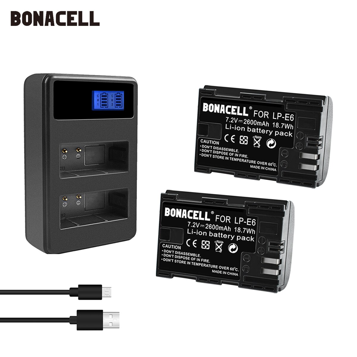 LP-E6 N Batterij + Dual Usb Oplader Voor Canon E X... – Grandado