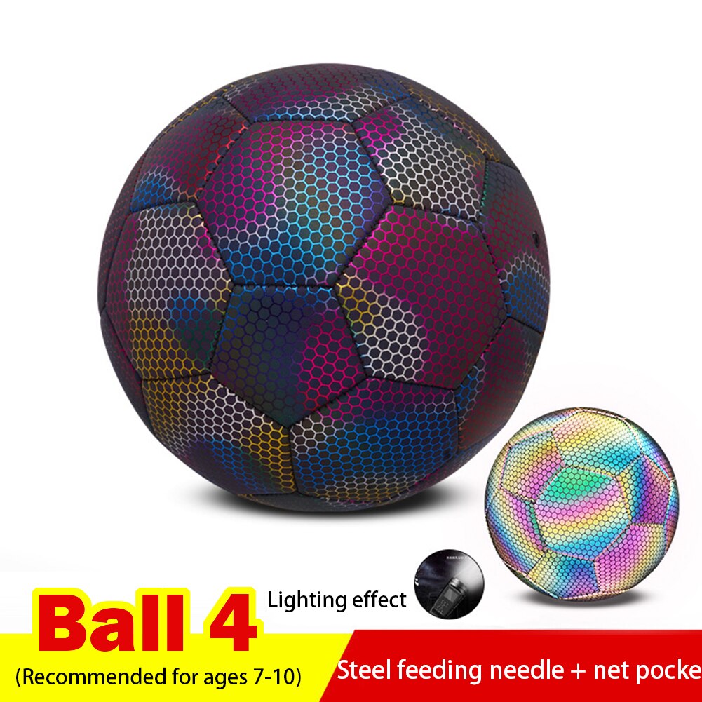 PU Kids Reflective Soccer Ball Adult Child Standar... – Grandado