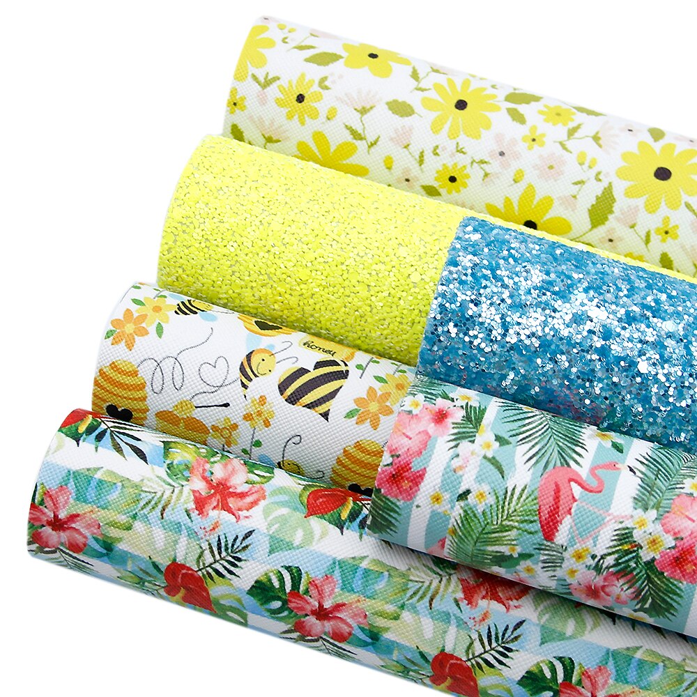 Floral Series Assorted Faux Synthetic Leather Shee... – Grandado