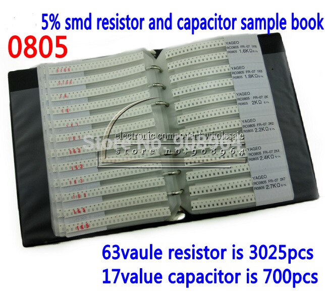 RHECCOW 3725pcs/set 0805 5% SMD resistor and capac... – Grandado