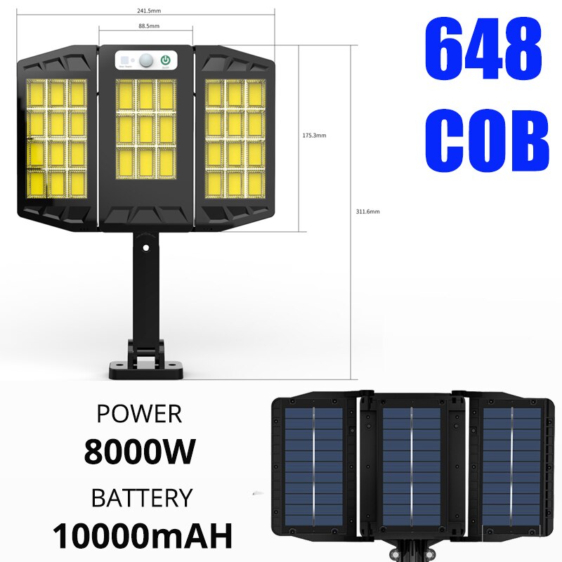 648COB Outdoor Solar Street Lights IP68 Waterproof... – Grandado