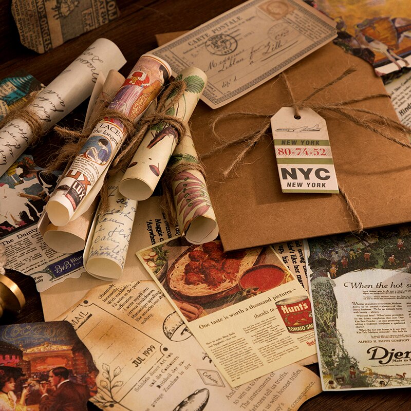 60 pcs Vintage old newspaper Letter Material paper... – Grandado