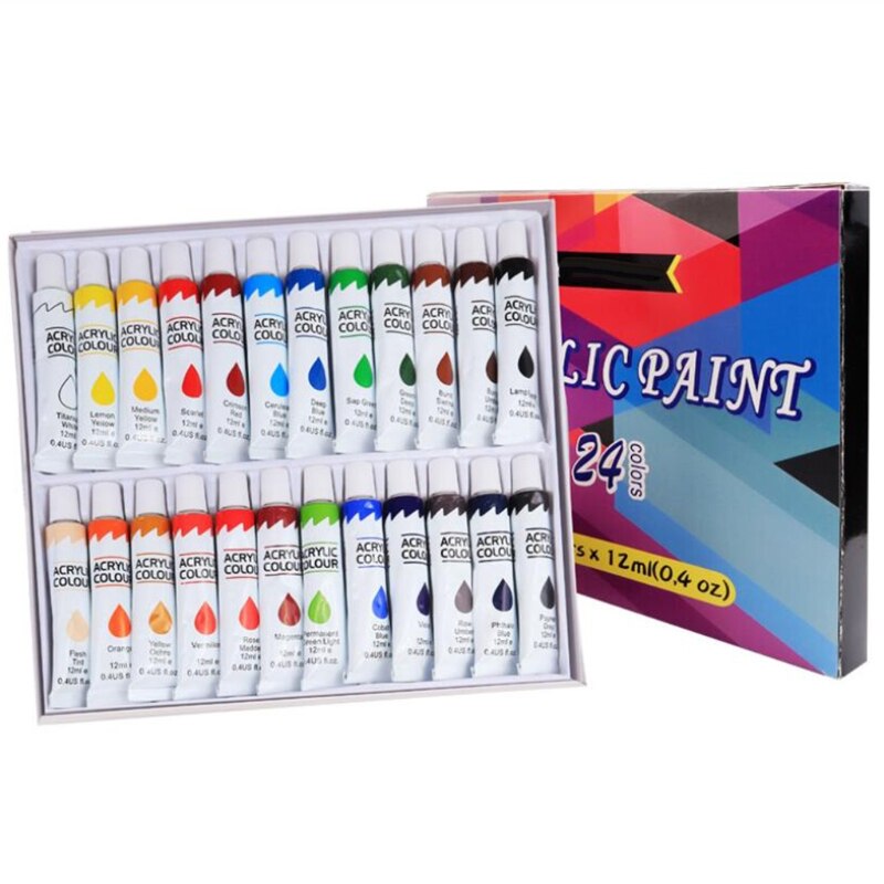 12ml DIY 24 Color Aluminum Tube Acrylic Paint Hand... – Grandado