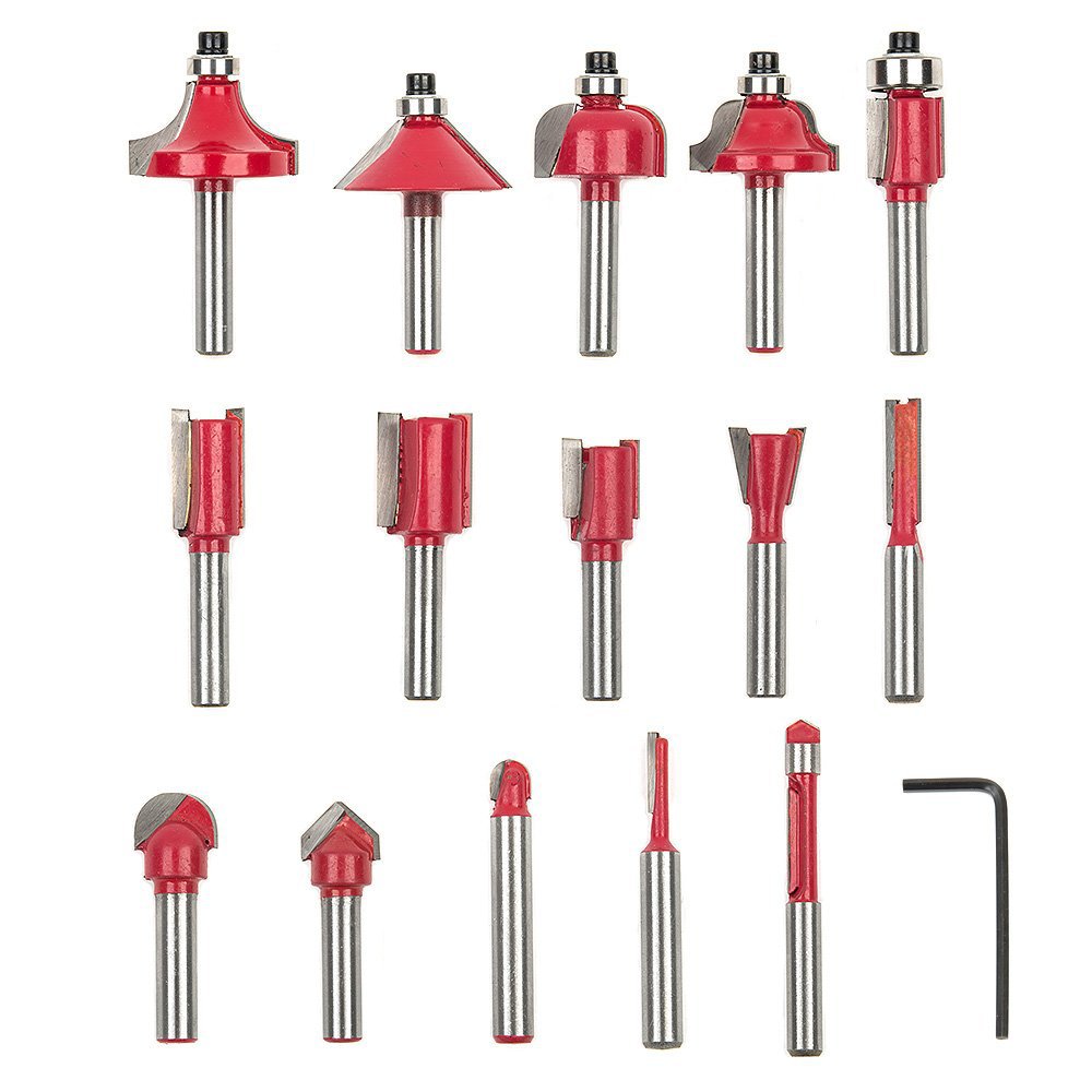 15pcs/set RED Woodworking Milling Cutters 1/4'... – Vicedeal