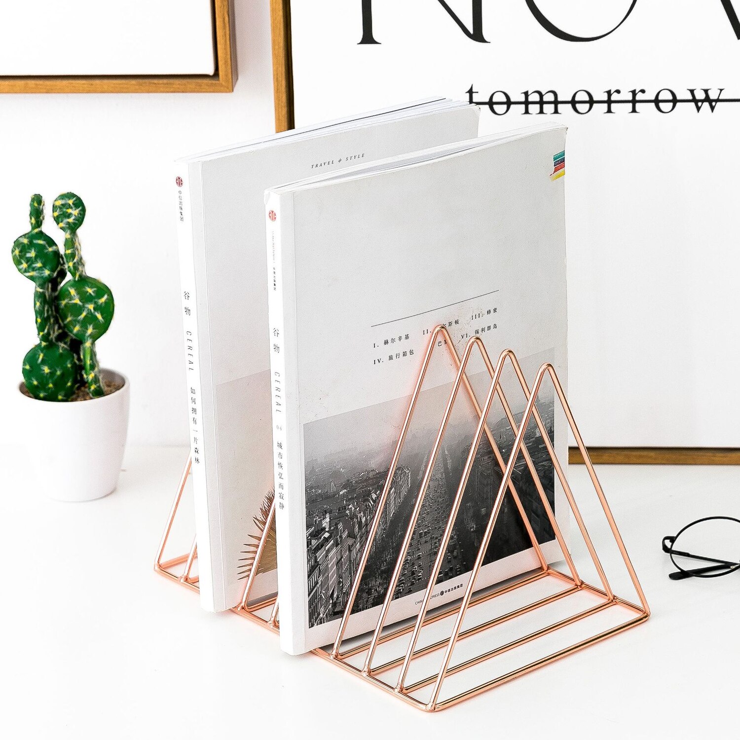 Desktop Organizer Set 1pcs 9 Slot Triangle Magazin... – Vicedeal