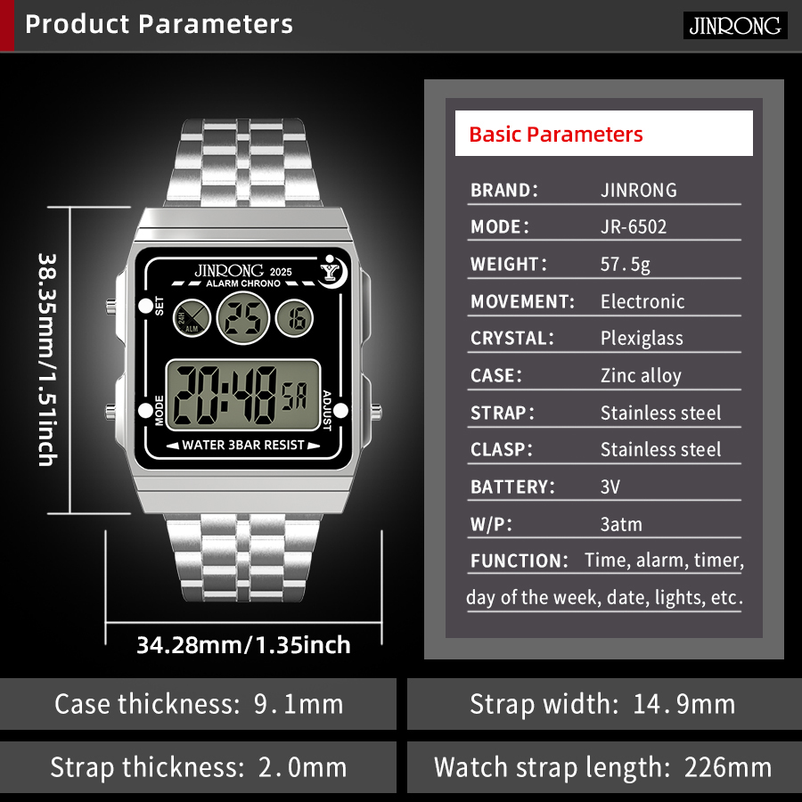 80s Retro Electronic Digital Watch Men, 3ATM Water... – Grandado