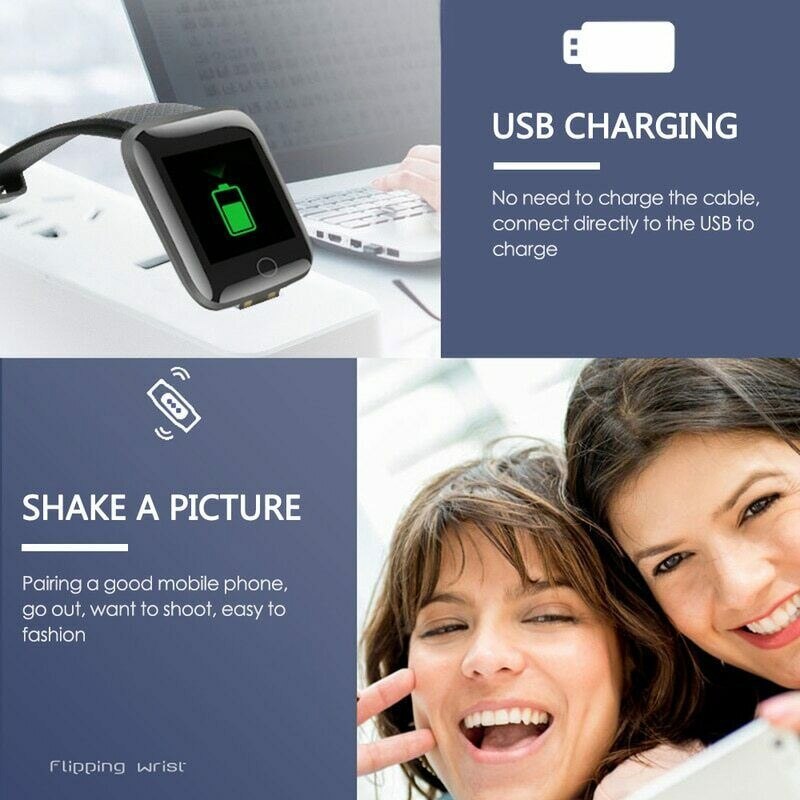 116 PLUS Color Screen Smart Watch Heart Rate Blood... – Vicedeal