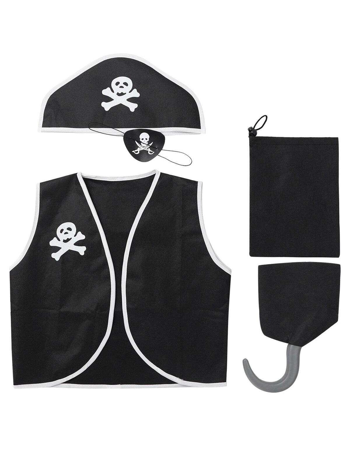 5Pcs Kids Halloween Costume Pirate Role Play Dress... – Grandado