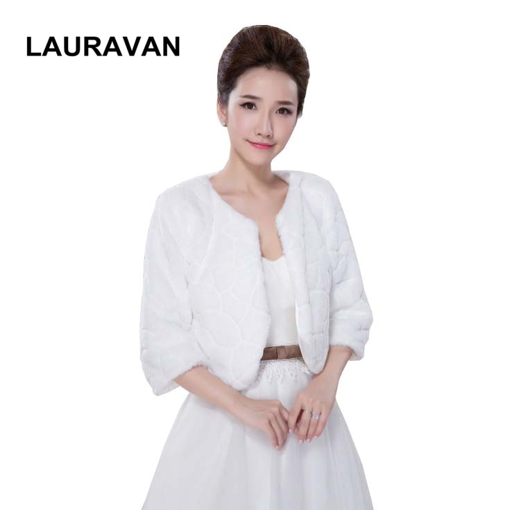 Faux Fur Bridal Wedding Wraps Ivory Winter Sleeved... – Grandado