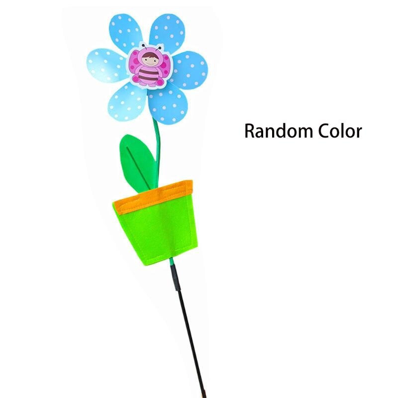 Colorful Flower Pot Windmill Wind Spinner Yard Law... – Grandado
