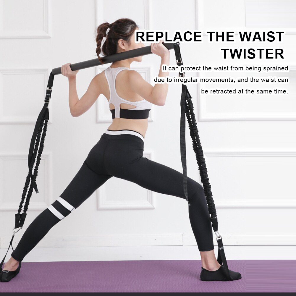 Pilates Bar Fitness Portable Exercise Stick Black ... – Grandado