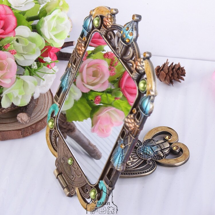 high-grade metal European style vanity mirror fold... – Vicedeal