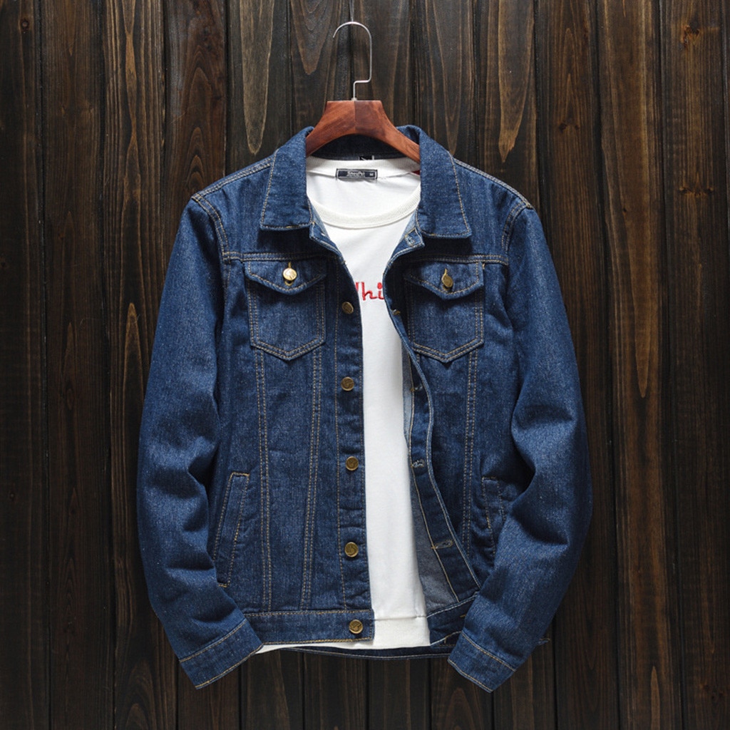 Herfst Winter Mannen Denim Jassen Lange Mouwen Tur... – Grandado