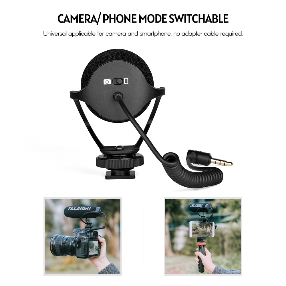 YELANGU MIC08 On-camera Condenser Microphone Video... – Grandado