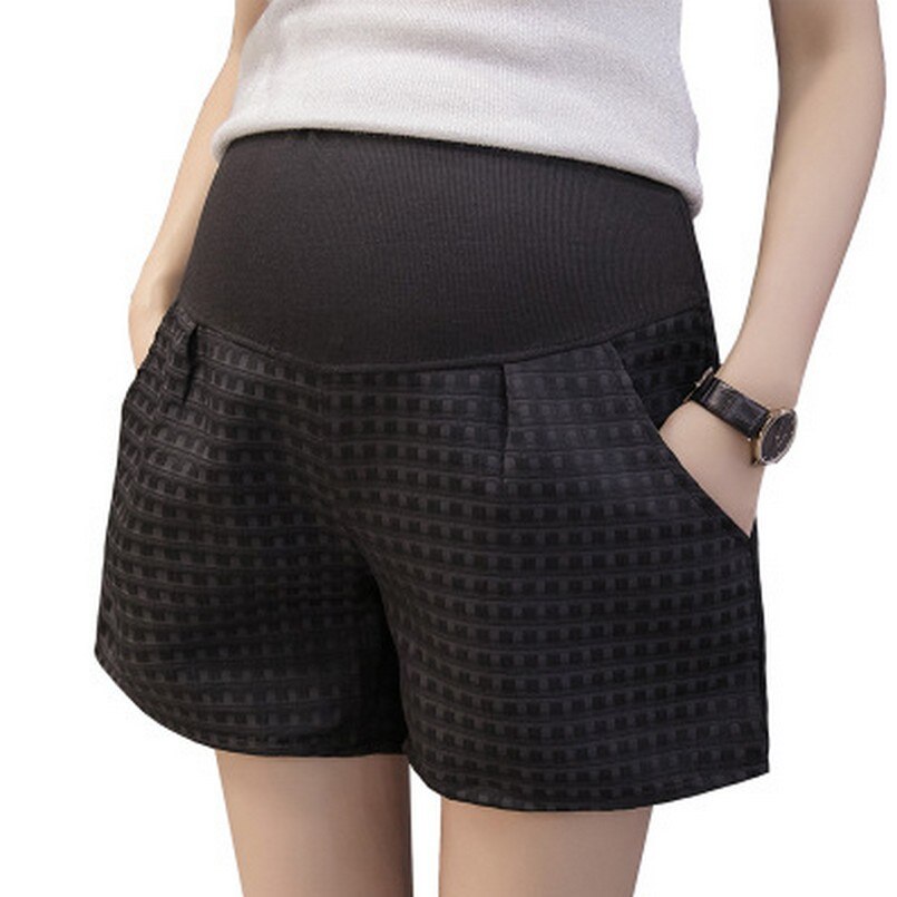Pregnant Women Shorts Pants Jacquard Grid Maternit... – Grandado